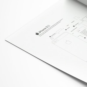 IPhone 5s Teardown Template Poster, 30x40 Cm, iPhone Wall Art Decor ...