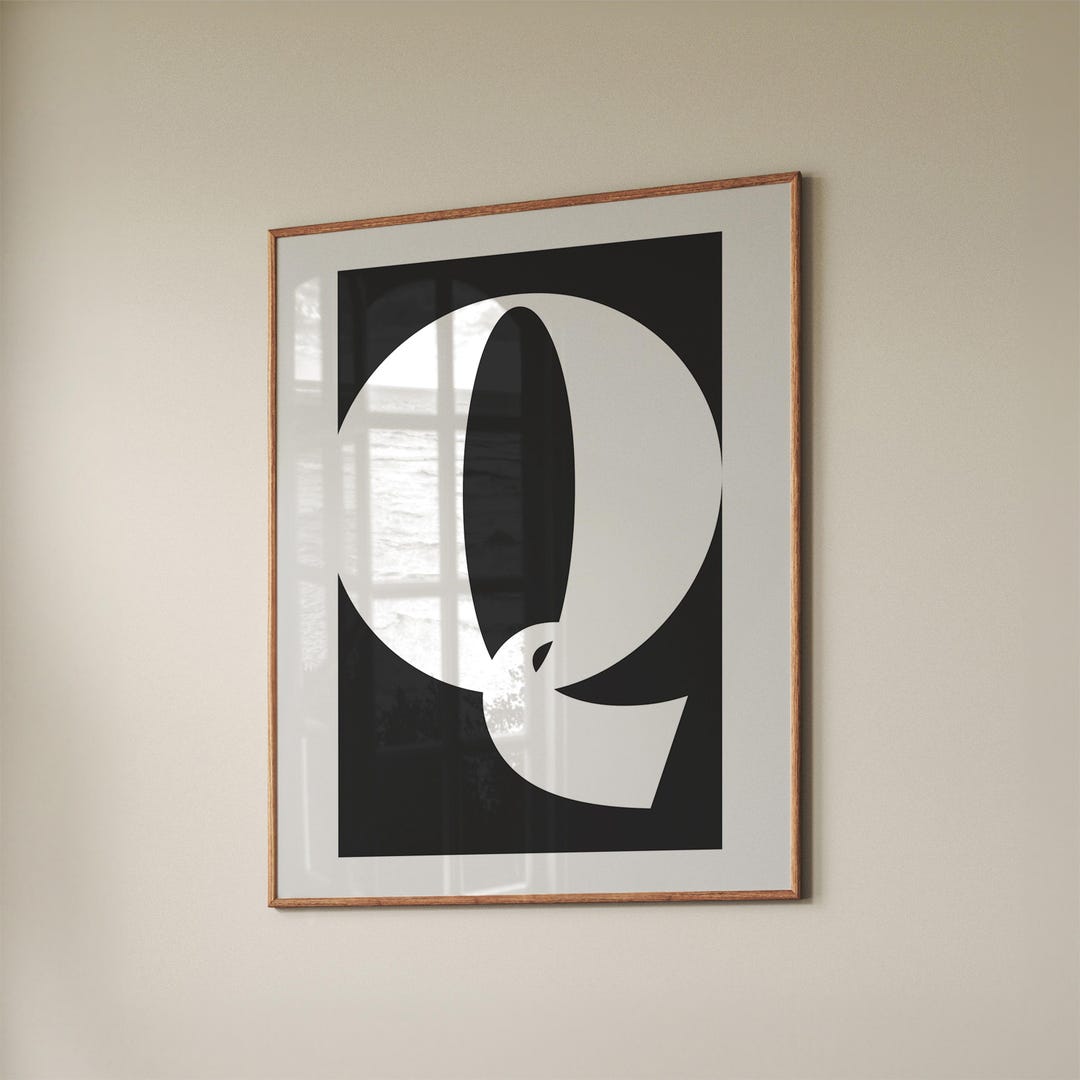 Letter Poster, Q Letter Print, Personalized Gift Idea, Minimalist Wall ...