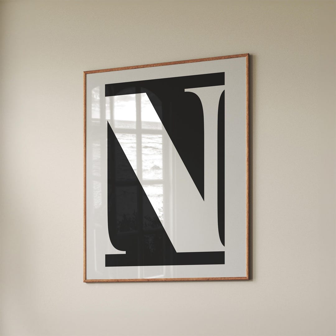 Custom N Initial Print, Minimalist Geometric Art (digital Poster) - Etsy