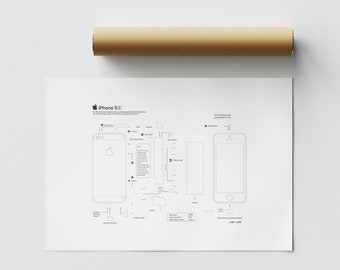 Apple iPhone 5 Teardown Art Template - Etsy