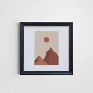 Mid Century Modern, Boho Desert Printable Poster, Mountain Art, Western ...