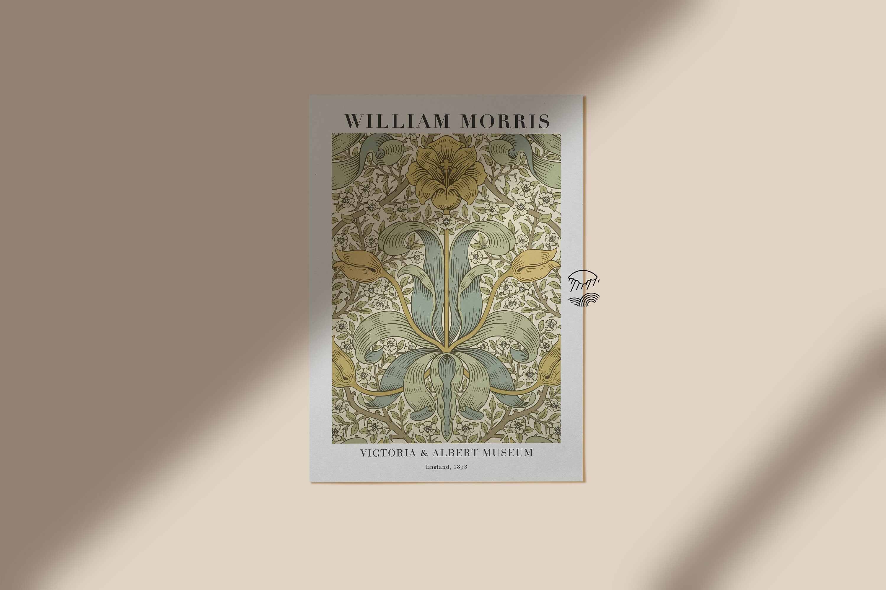 William Morris Print Green Leaves Illustration Exhibition | Etsy