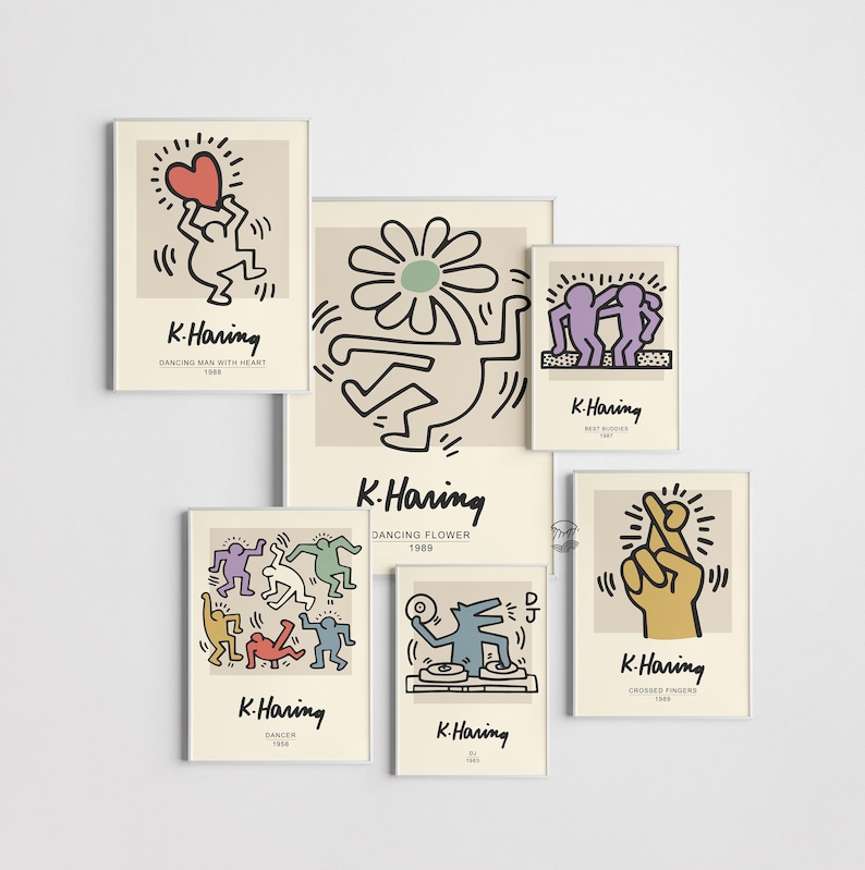 Keith Haring Gallery Wall Art Prints Set (digital Download) - Etsy