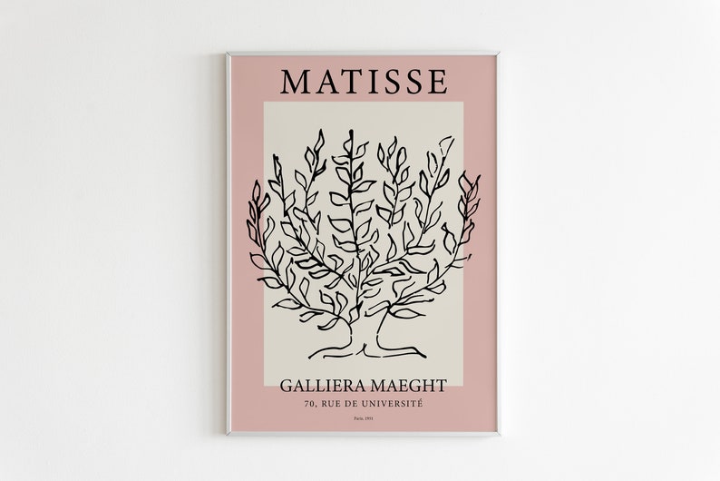 Matisse Print Tree Exhibition Poster Neutral / Black | Etsy