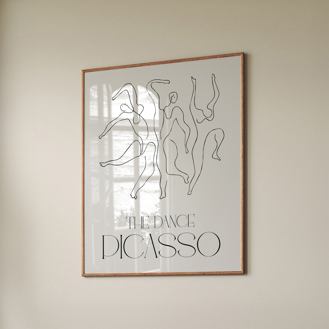 Picasso Dance Art Print, Abstract Line Drawing Poster, Mid-century ...