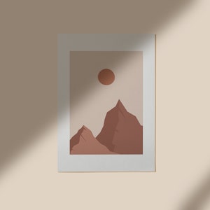 Mid Century Modern, Boho Desert Printable Poster, Mountain Art, Western ...
