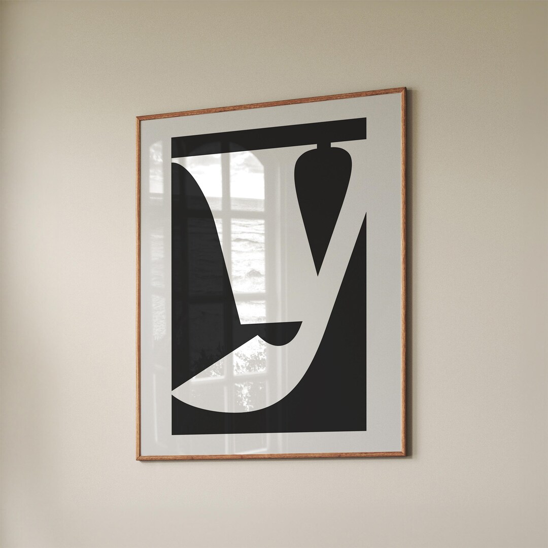 Letter Y Art Print: Retro Monogram, Minimalist Decor (digital Download ...