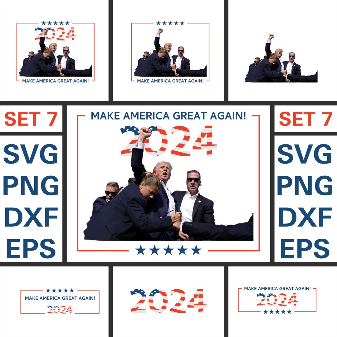 Trump 2024 Set of 7 Svg Files Make America Great Again 2024 Sticker ...