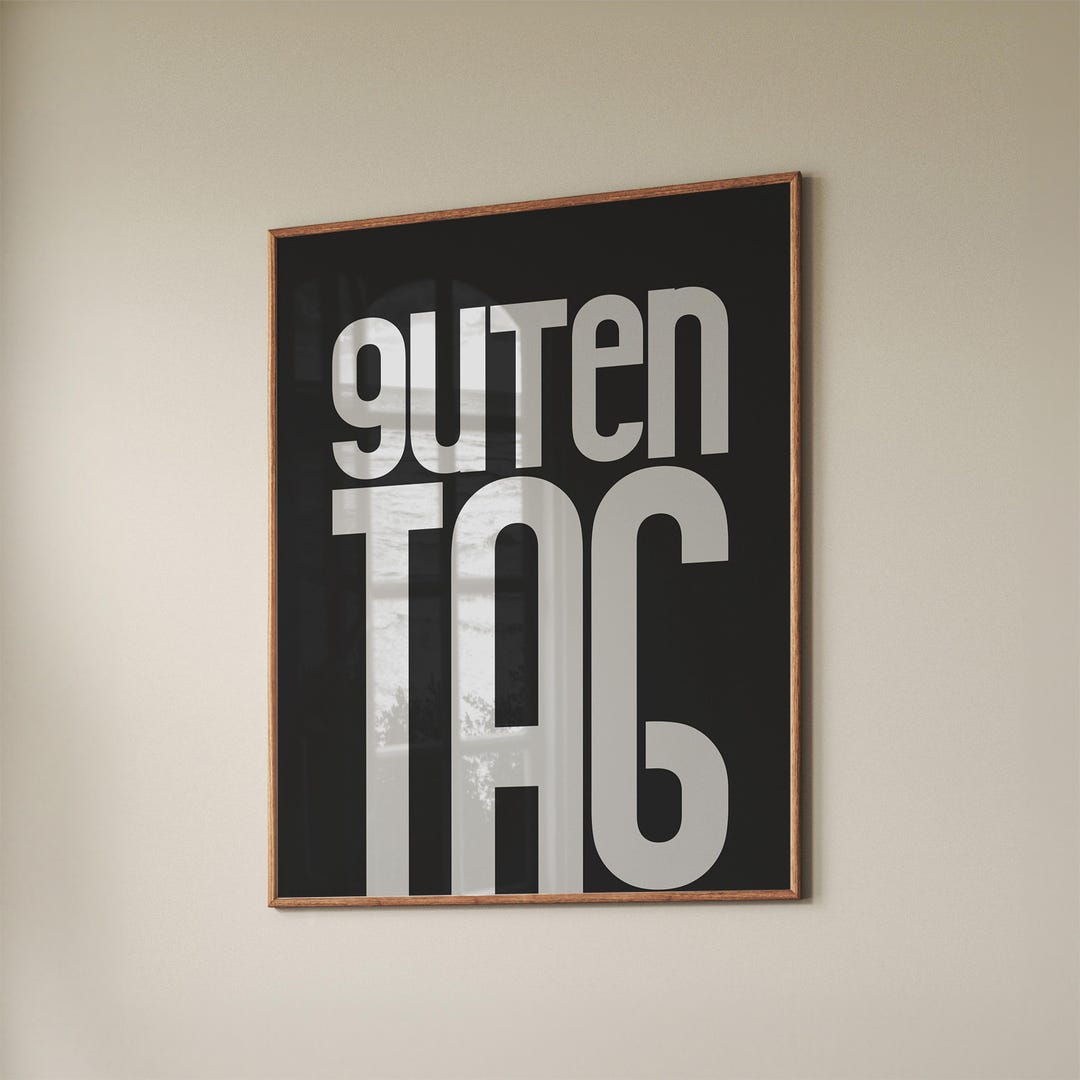 Guten Tag Print: German Typography, Black and White (digital Download ...