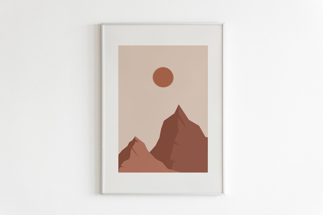 Mid Century Modern, Boho Desert Printable Poster, Mountain Art, Western ...