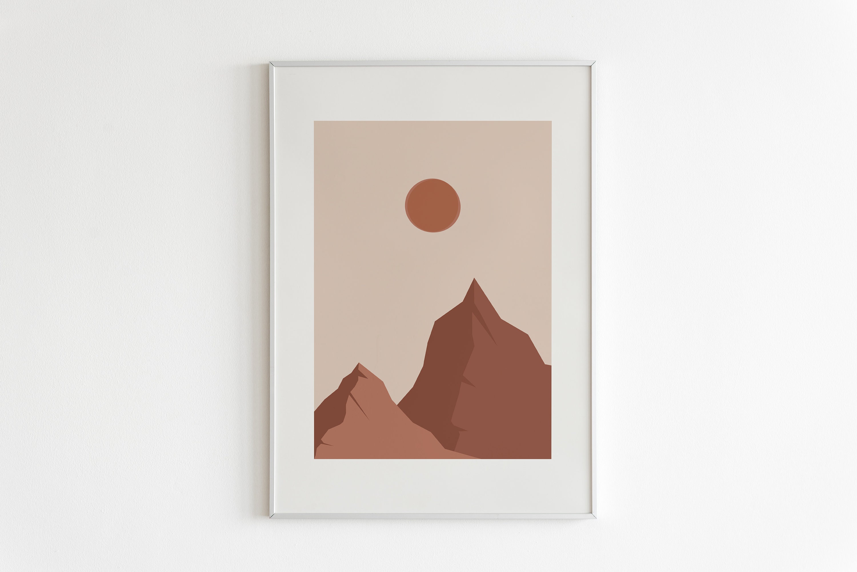 Mid Century Modern Boho Desert Printable Poster Mountain - Etsy