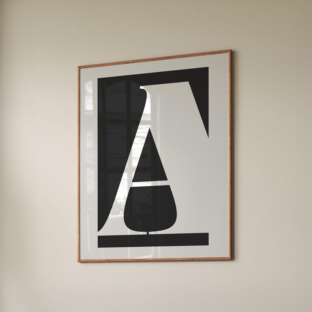Letter Poster, A Letter Print, Minimalist Wall Decor, Personalized Gift ...