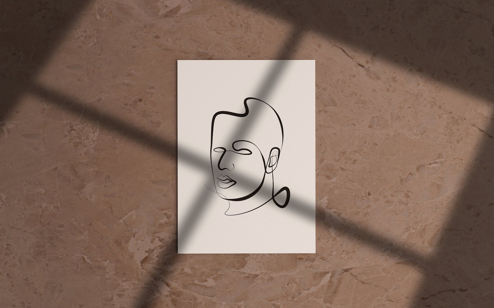 Abstract Face Illustration One Line Printable Drawing Modern - Etsy