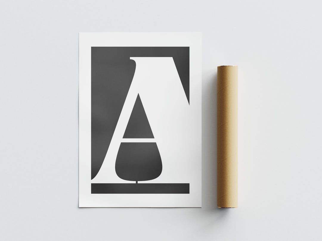 Letter A Poster, A Letter Print, Minimalist Wall Art, Retro Room Gift ...