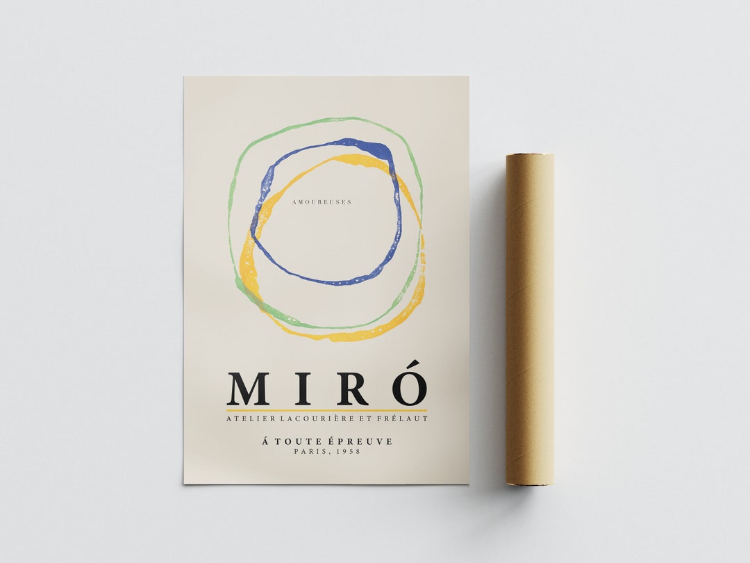 Joan Miro Poster, Modern Museum Art Print, Mid-century Modern, Joan ...
