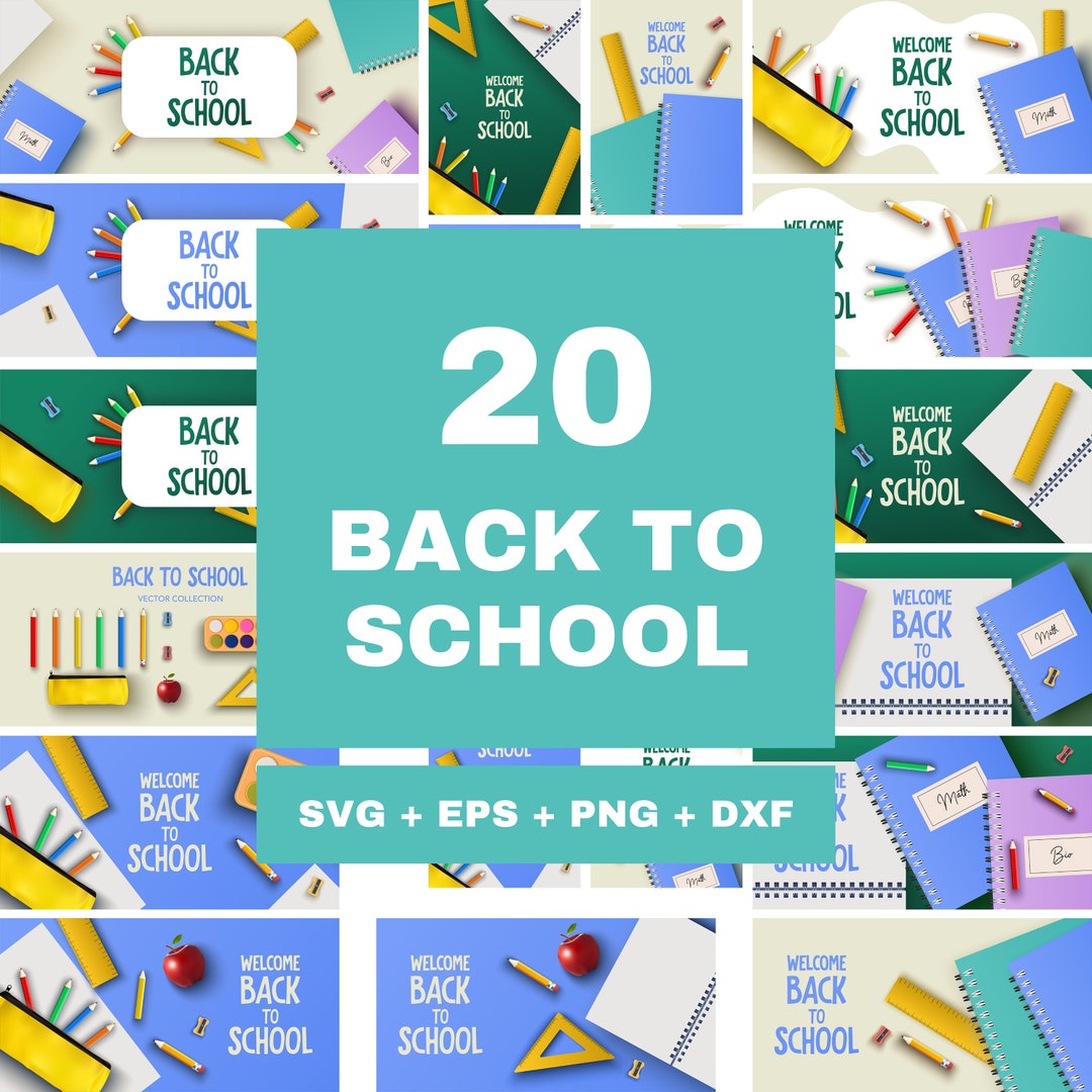 Back to School Set of 20 Banner Posters, Vibrant Classroom Decor ...