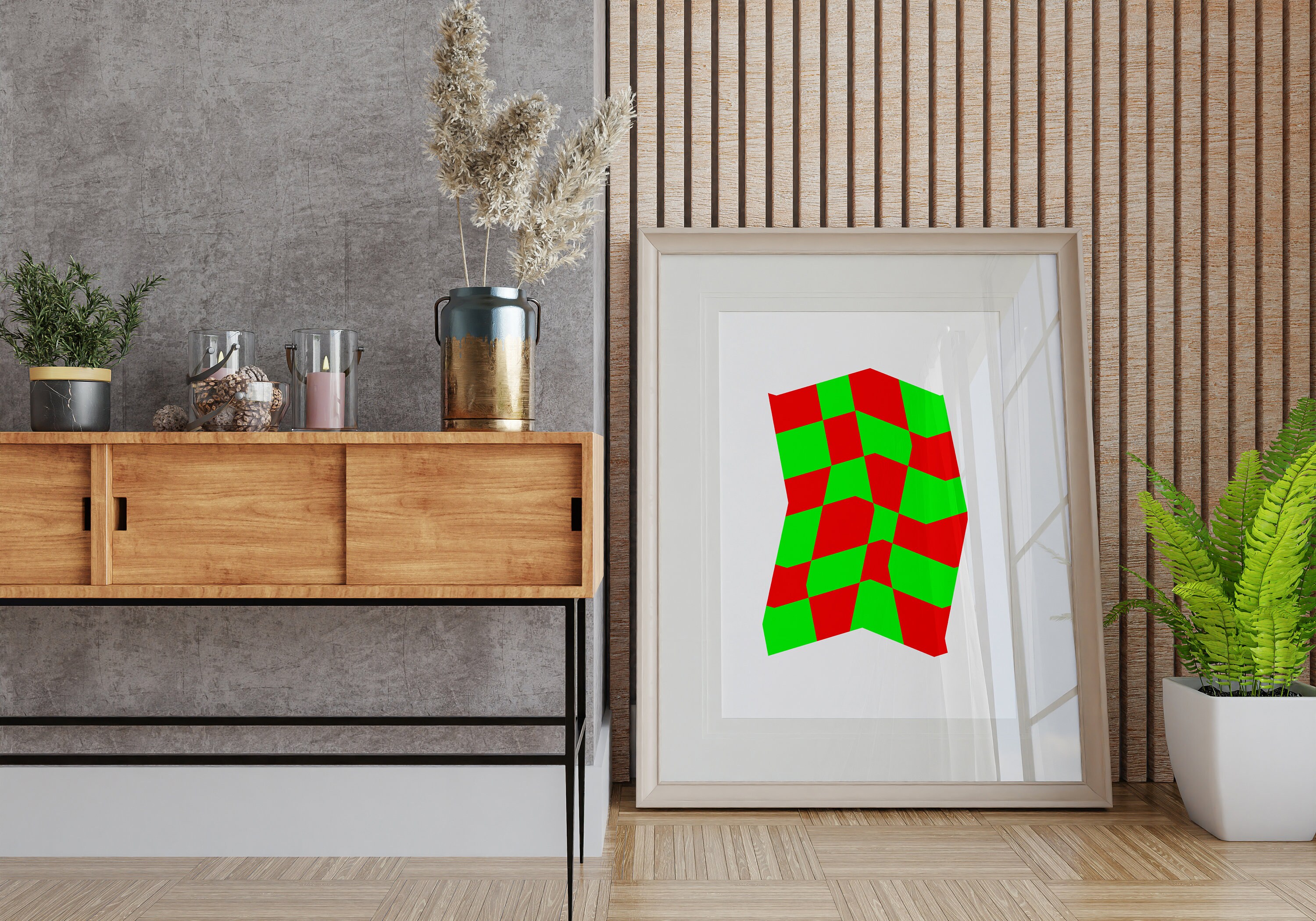 Neon Checkered Funky Checkered Printable Poster Printable - Etsy