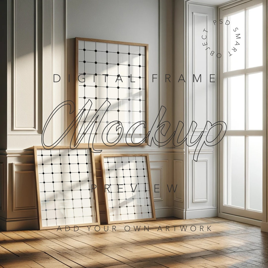 Set of 3 Frame Mockup Simple Frames 3 Picture Frame Mockup PSD ...