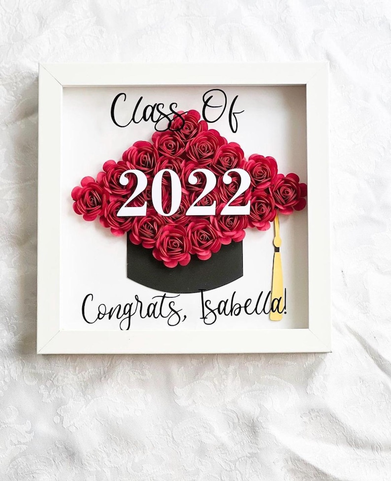 Personalized Paper Flower Graduation Shadow Box Gift - Etsy