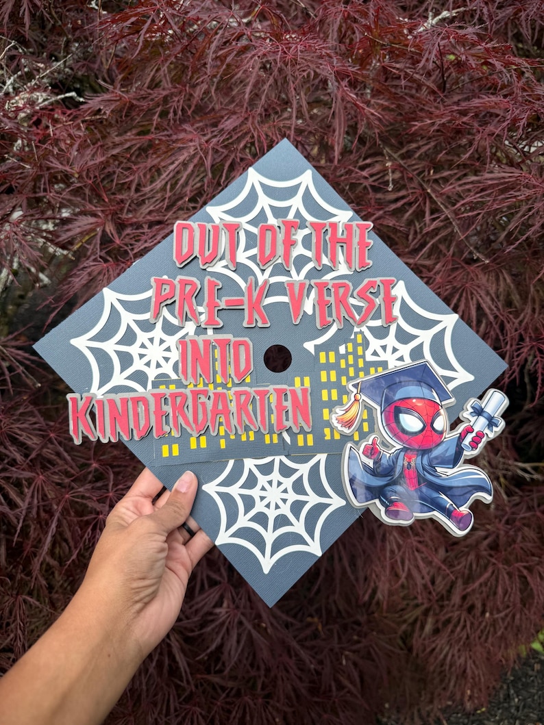 Spider-verse Graduation Cap Topper: Superhero Pre-k Graduation Decor - Etsy