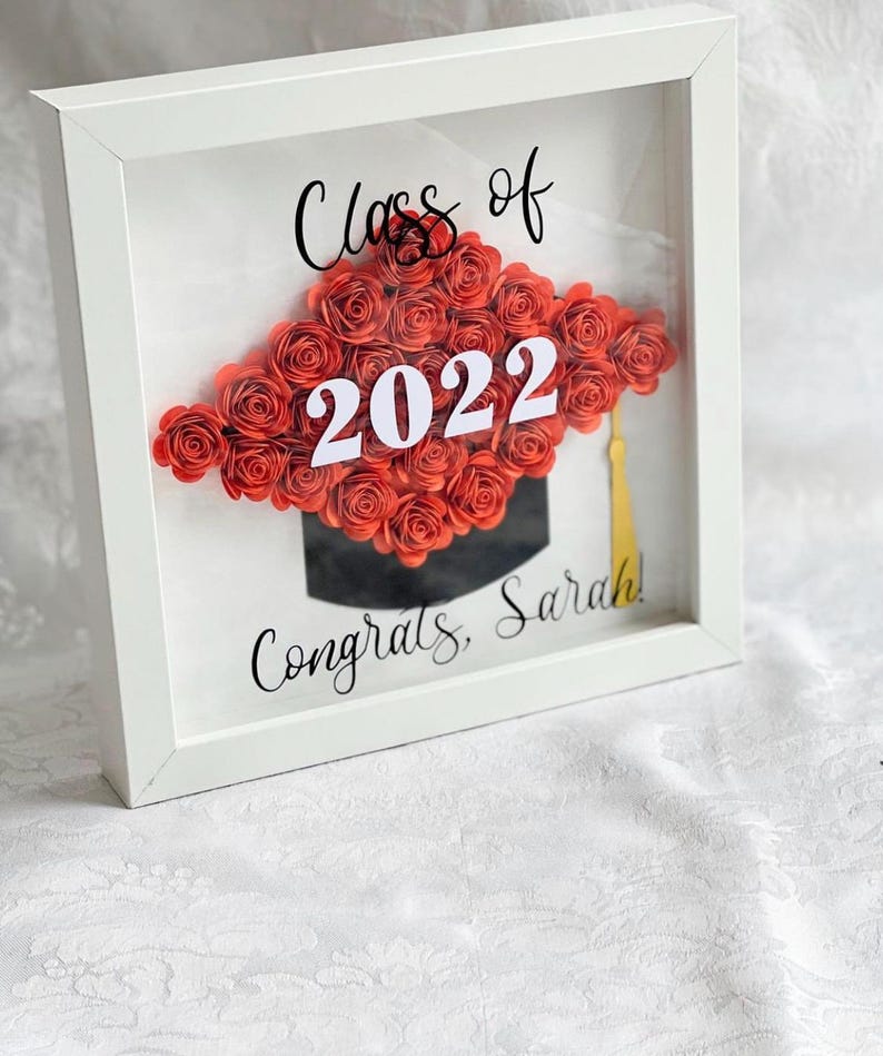 Personalized Paper Flower Graduation Shadow Box Gift - Etsy