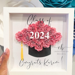 Personalized Paper Flower Graduation Shadow Box Gift - Etsy