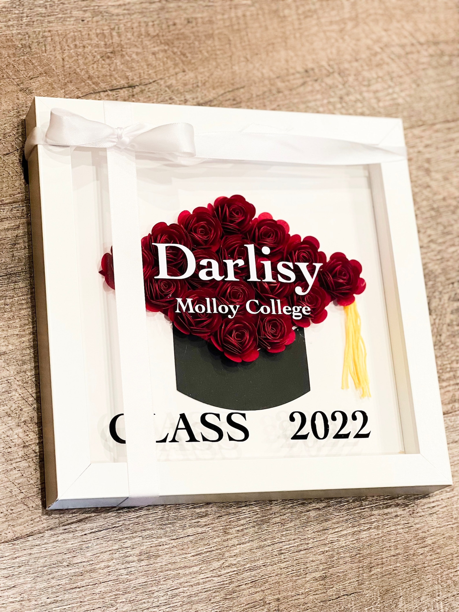 Personalized Paper Flower Graduation Shadow Box Gift - Etsy