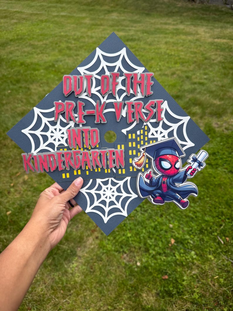 Spider-verse Graduation Cap Topper: Superhero Pre-k Graduation Decor - Etsy