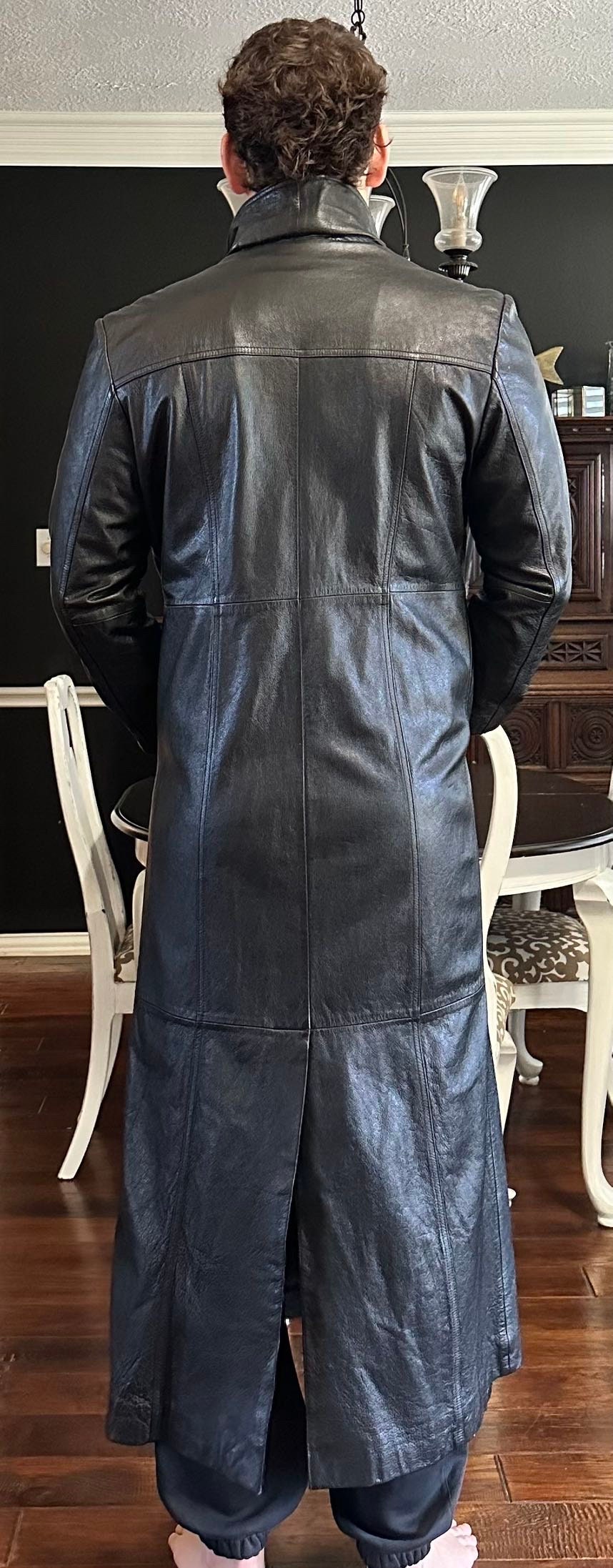 Vintage Maxima Black Leather Long Trench Coat Jacket Size XL - Etsy