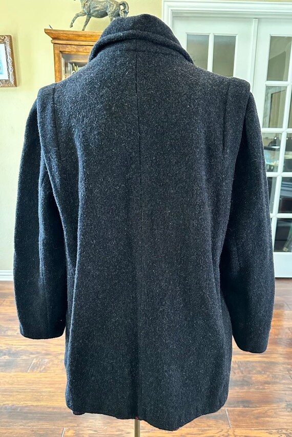 Vintage Grey Wool Coat With Herman Kay Made In Usa Gem
