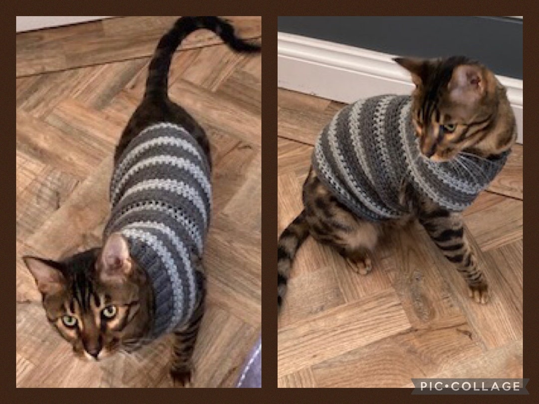 PDF Digital Download Crochet Pattern Cat Sweater, Bengal Jumper - Etsy