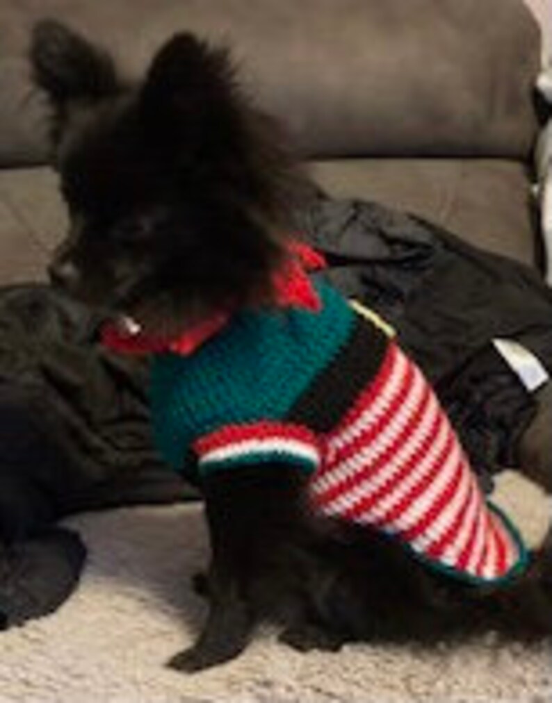 PDF Digital Download Crochet Pattern, Christmas Elf Dog Jumper Sweater ...