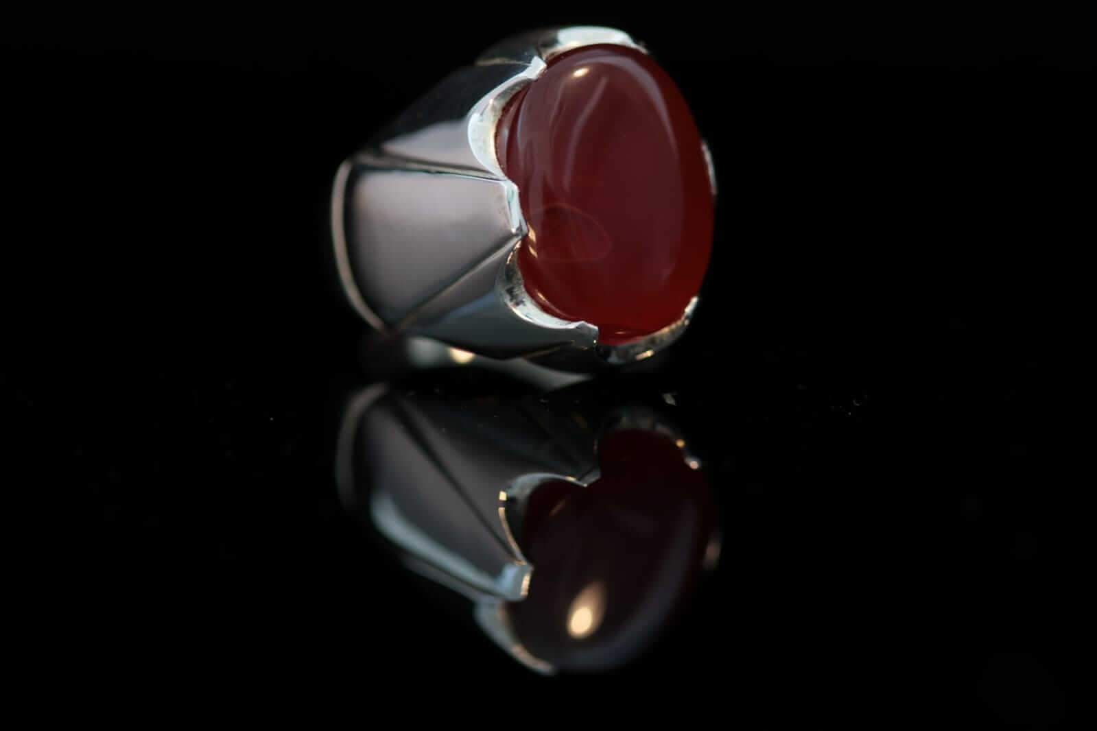 Beautiful Blood Red Yemeni Aqeeq Ring Natural Yamni Akik Aqiq - Etsy