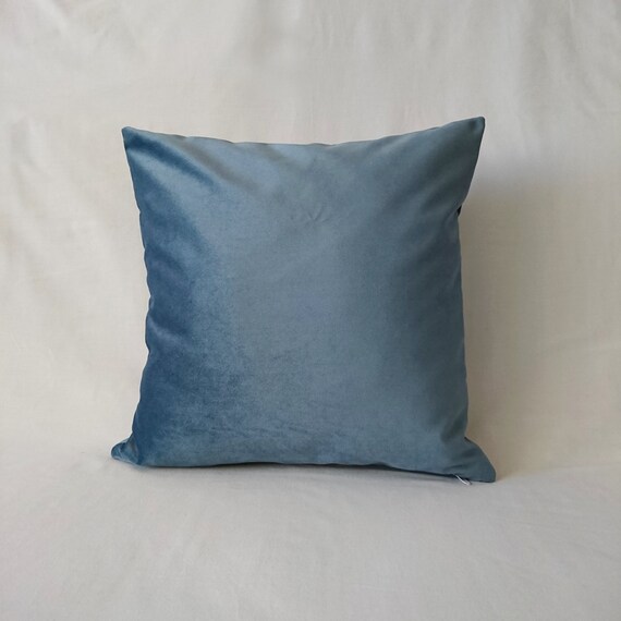 Bright Steel Blue Velvet Pillow Cover Velvet Cushion Cover | Etsy