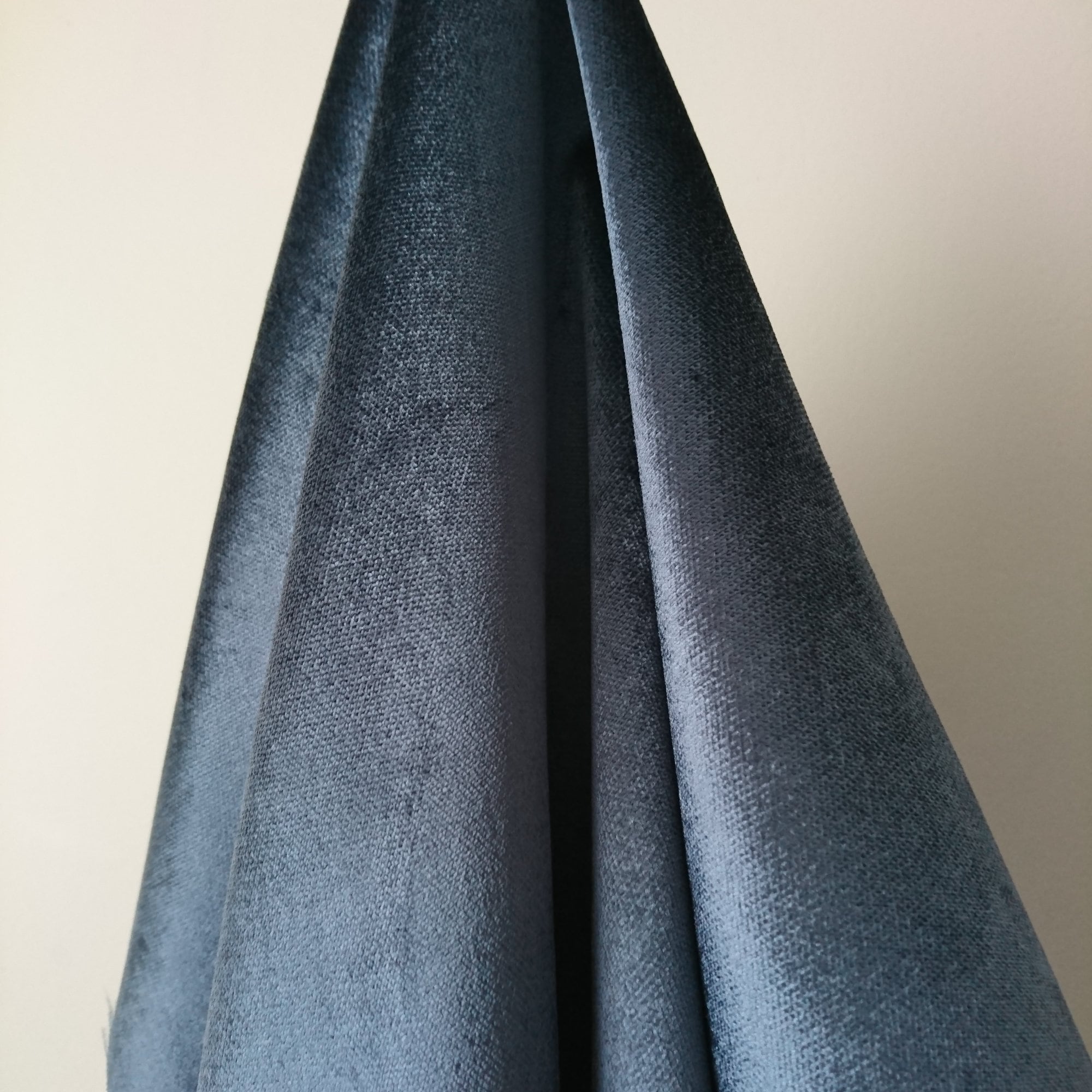Bright Dark Azure Blue Upholstery Velvet Textile Fabric, Furniture ...
