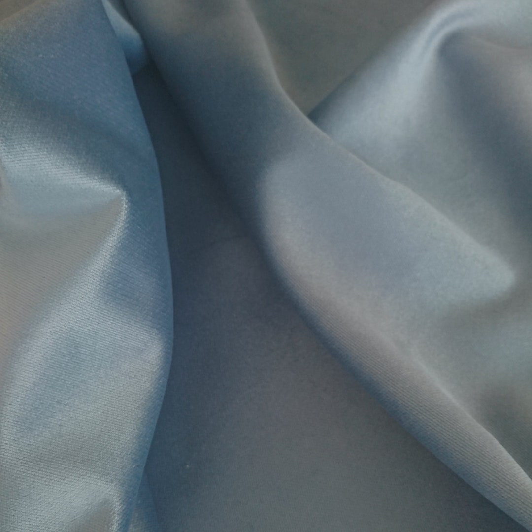 Bright Steel Blue Upholstery Velvet Textile Fabric, Furniture Fabrics ...
