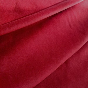 Solid Luscious Red Upholstery Velvet Fabric, Furniture Fabrics, Carmine ...