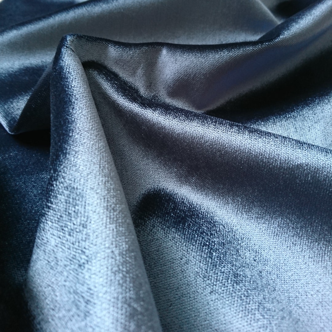 Bright Dark Azure Blue Upholstery Velvet Textile Fabric, Furniture ...