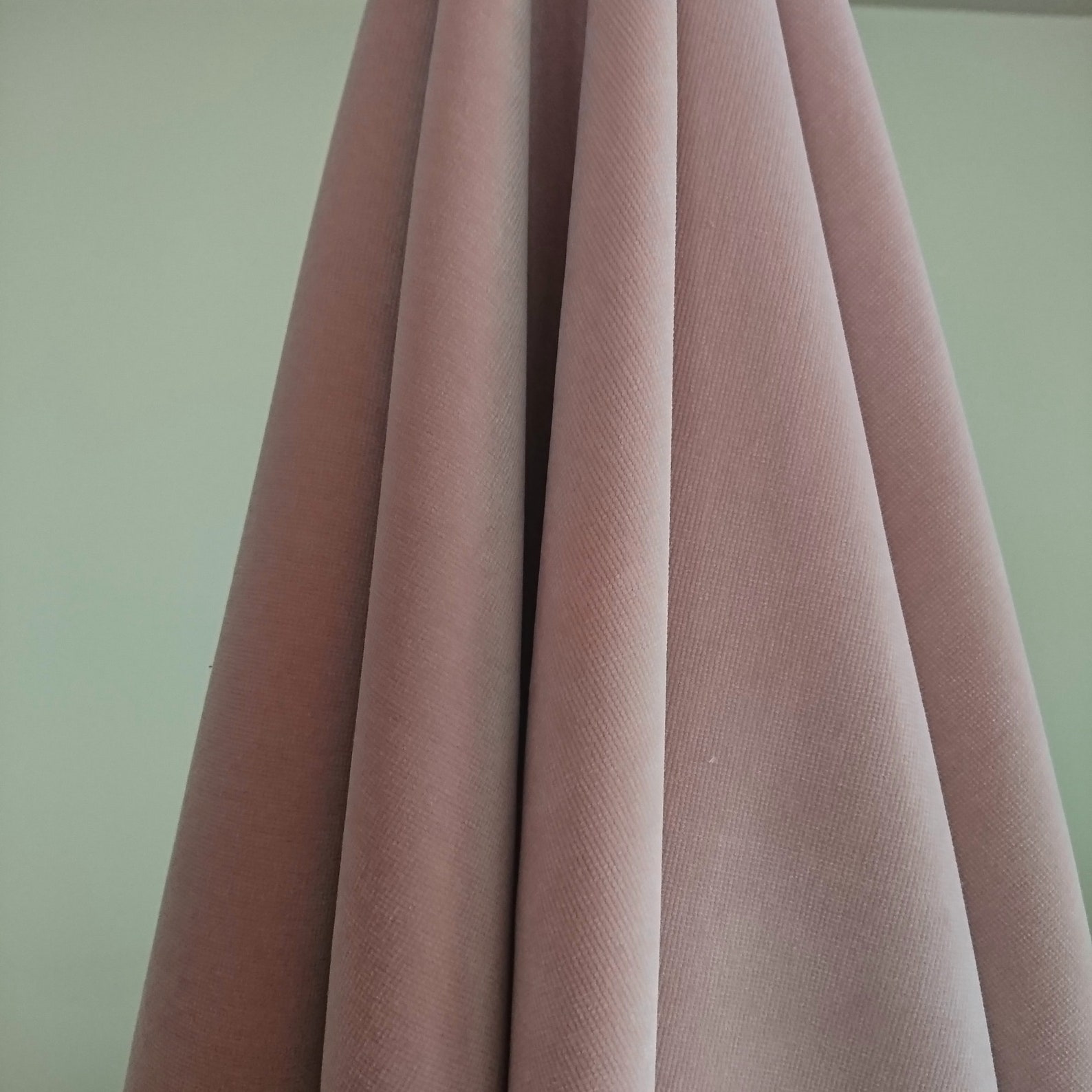 Solid Pearl Pink Upholstery Velvet Textile Fabric, Pale Pink Furniture ...