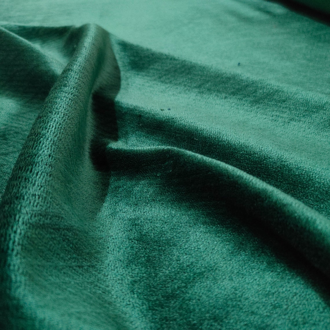Luxury Emerald Green Velvet Upholstery Fabric by the Yard, Dark Green ...