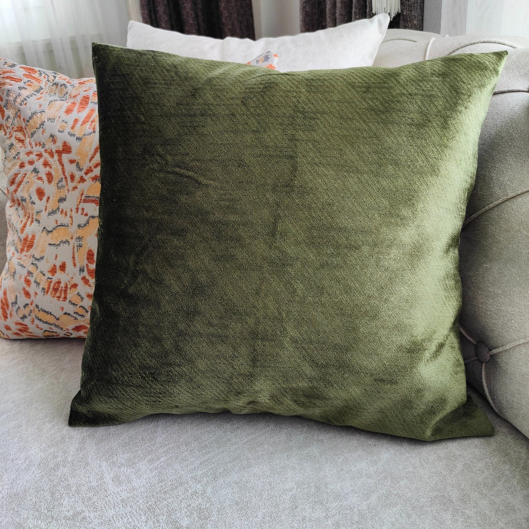 Luxury Olive Green Velvet Pillow Cover, Modern Home Decor - Etsy
