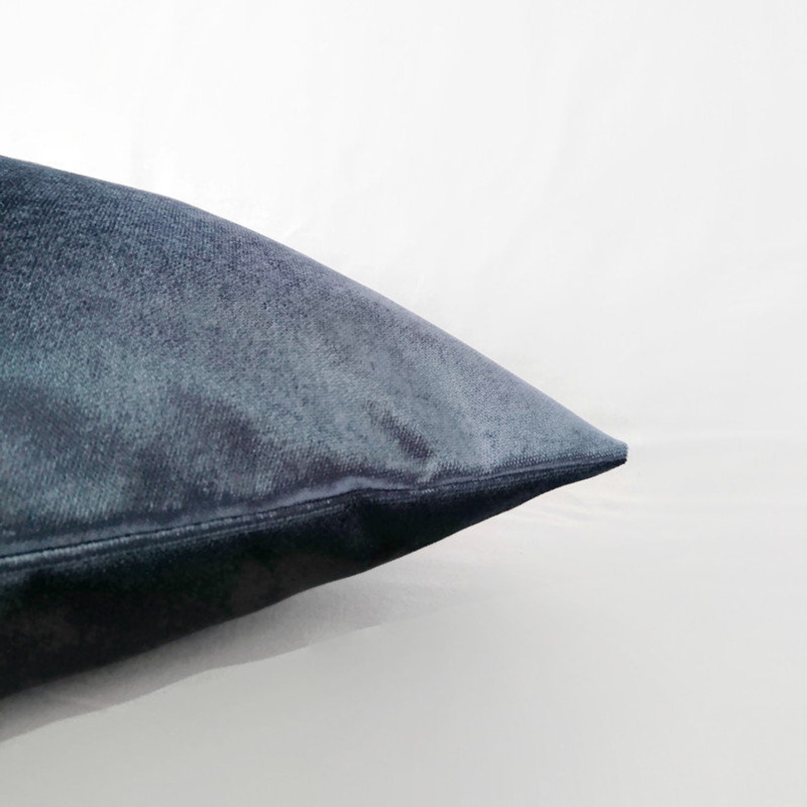 Bright Dark Azure Blue Velvet Pillow Cover, Modern Velvet Cushion ...
