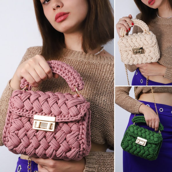 Hand Knit Bag - Etsy