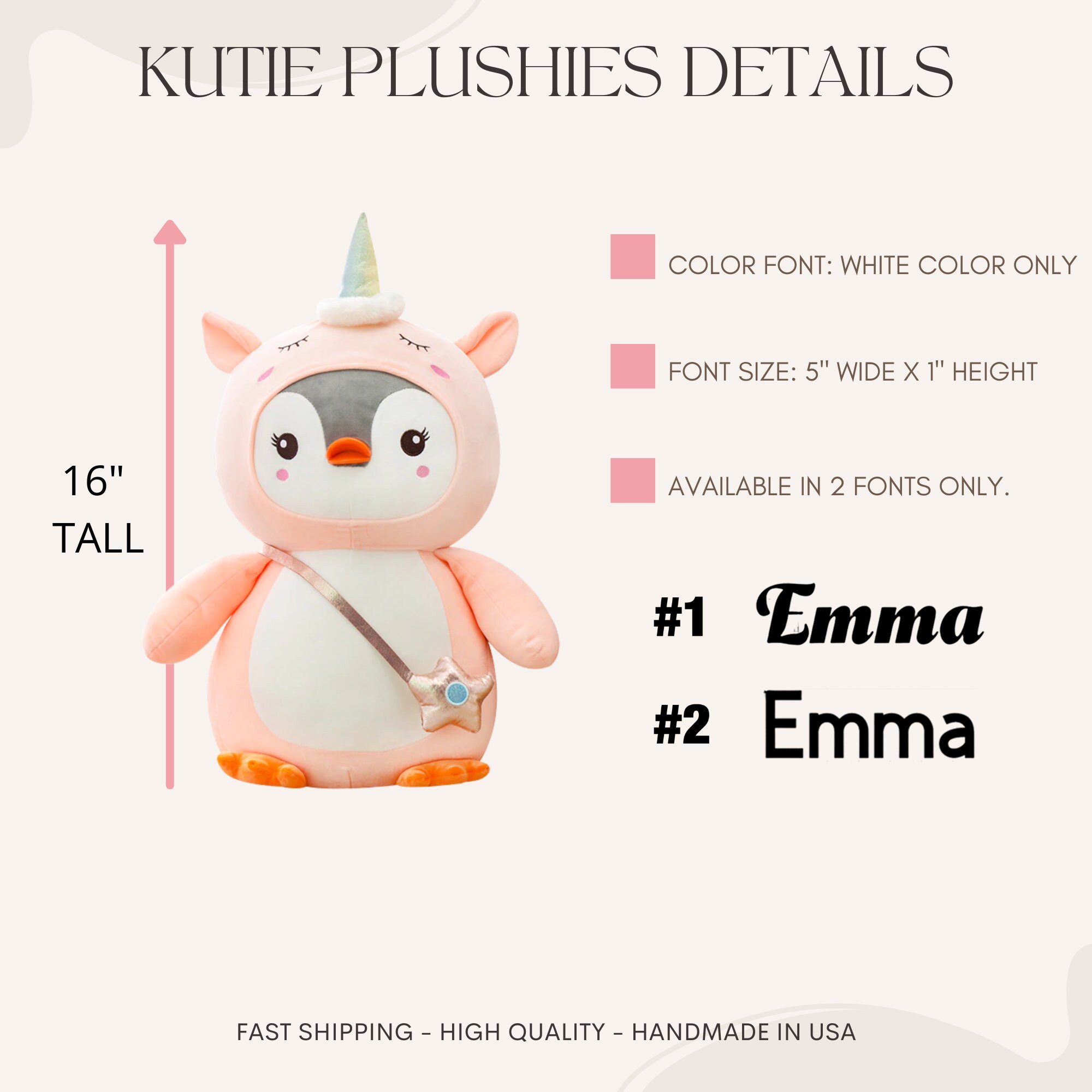 Personalized Cute Penguin Plushies Kawaii Penguin Plush - Etsy