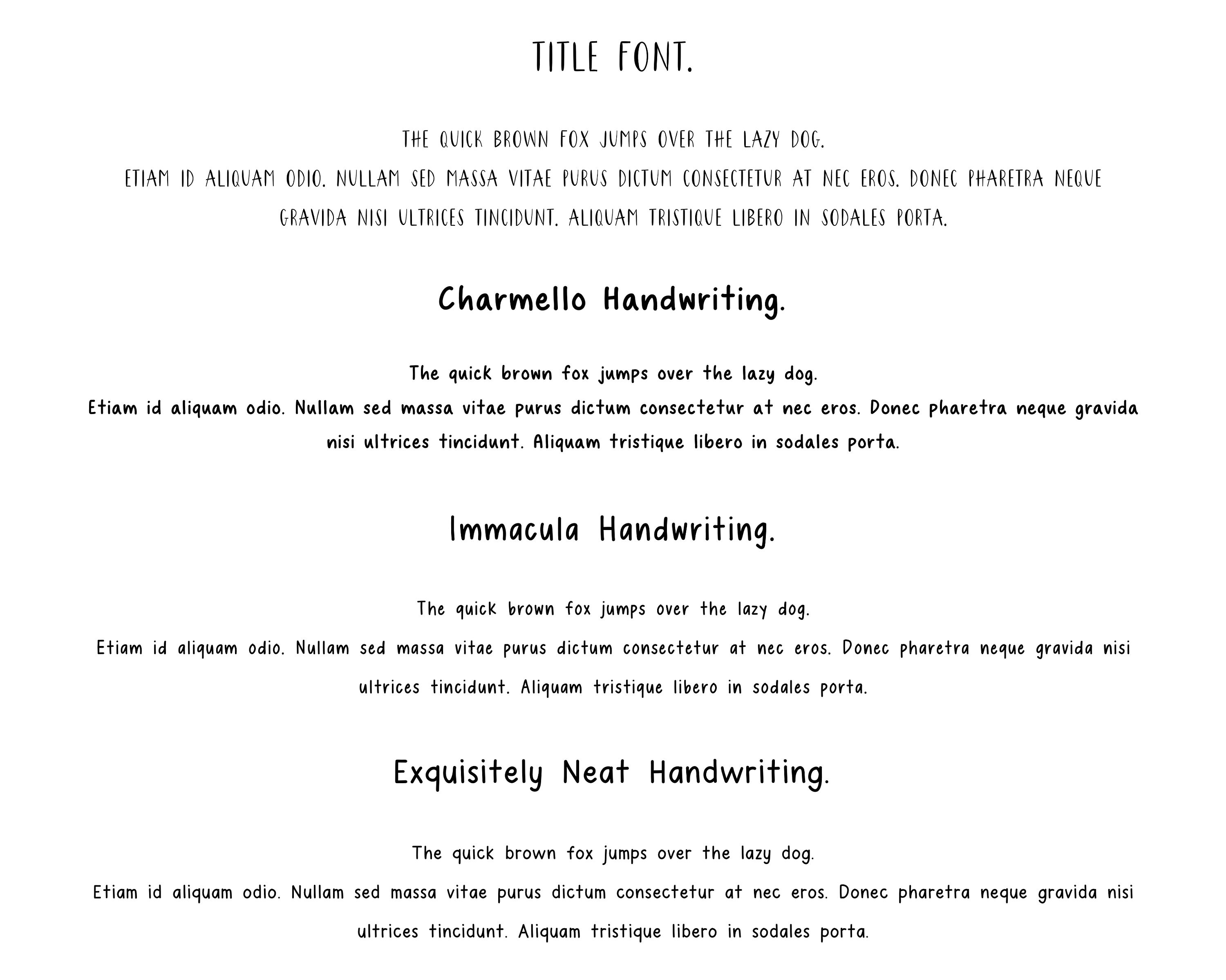 Neat Handwriting Font Bundle for Note-taking, Digital Planning Fonts ...