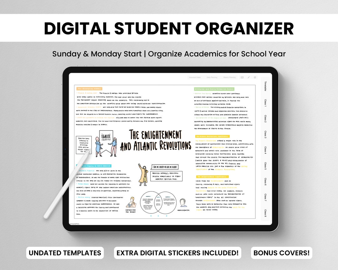 Digital Student Notebook 2023 UNDATED Student Digital Planner - Etsy