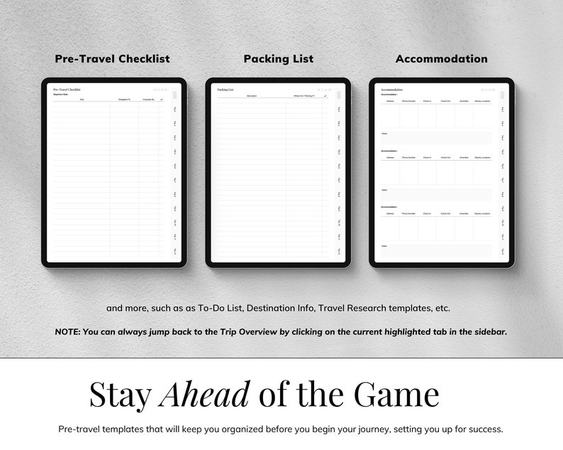 Digital Travel Journal, Digital Vacation Planner Hyperlinked, Digital ...