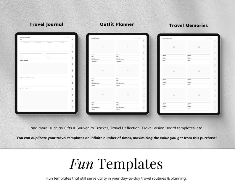 Digital Travel Journal Digital Vacation Planner Hyperlinked - Etsy