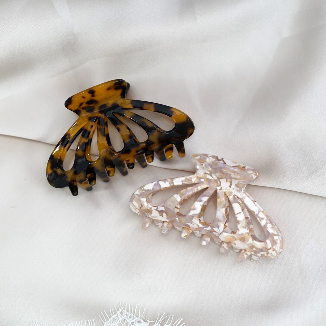 Tortoise Scallop Shell Hair Claw Clip for All Hair Types, Available in ...