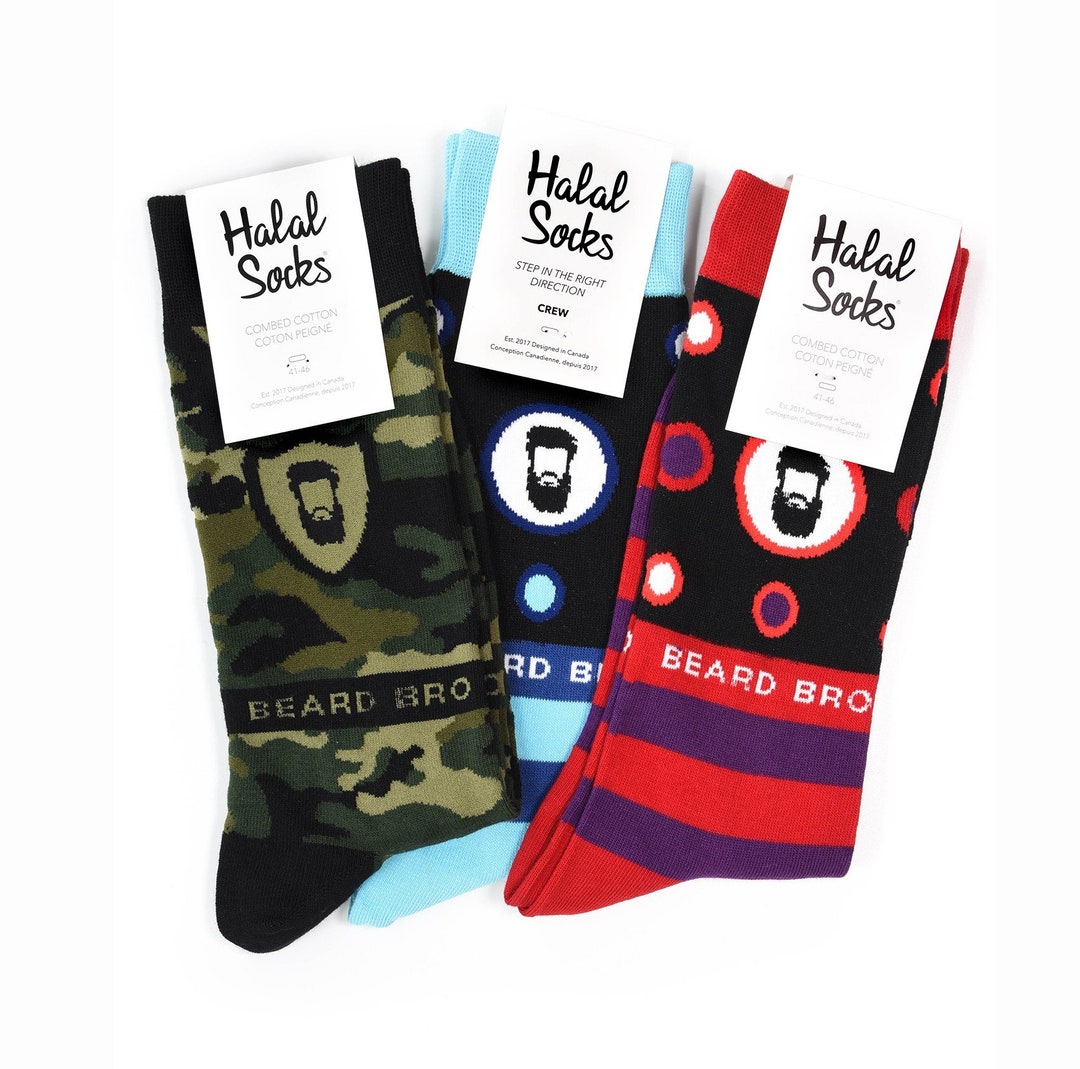 Beard Socks | Bro Socks | Beard Bro Socks | Beard Bro Bundle | Ramadan | Eid Crew Socks (3 Pairs ...